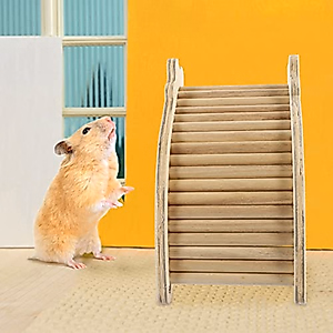 Ipetboom Hamster Climbing Ladder Rat Ladder Toys Hamster Cage Ladders Chinchilla Training Ladder Chinchilla Climbing Toy Hamster Ladder Hamster Toys Reptile Bridge Wood Ladder Toy