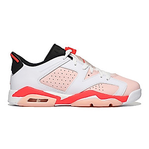 Jordan Girl's Air VI Retro Low Shoe (Big Kid) White/Atmosphere/Infrared 23/Black 5.5 Big Kid M