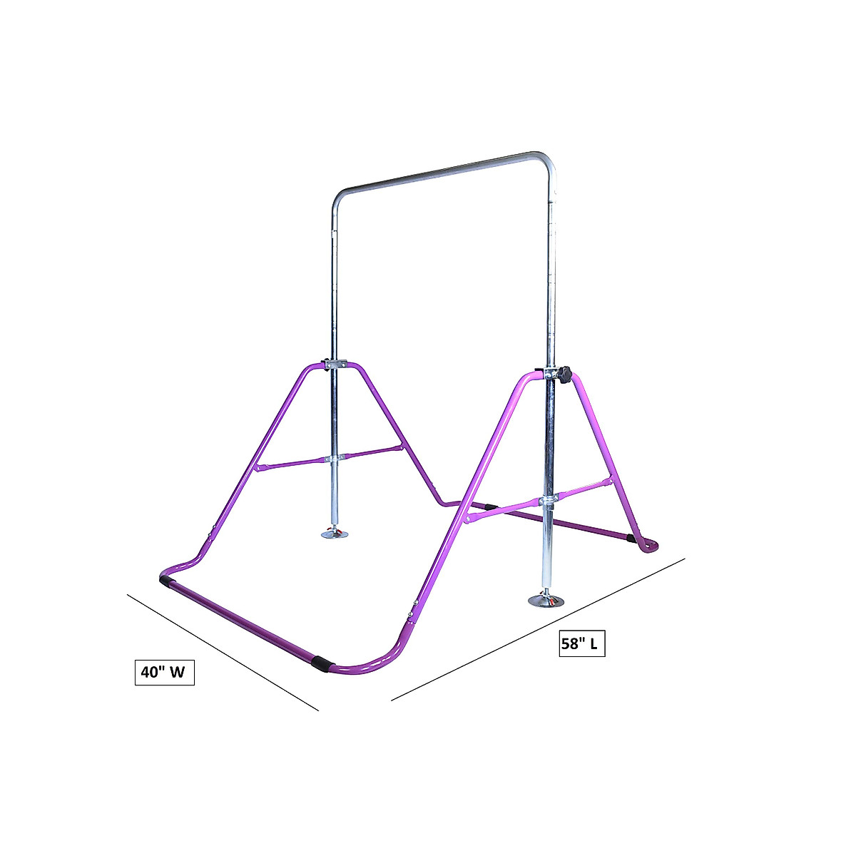 5 Star TD Gymnastics Bar Horizontal Kip Bar w 2x6 Tri Fold Mat Junior Training Adjustable Height Jungle Gym Children Training Monkey Bars Climbing Tower Playground Balance Bar Gymnasts (Purple)