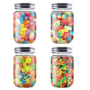 Party Club of America PCA 8 Pack 16oz Plastic Jars with Sliver Lids Set Food Storage Jar for DIY Food Preserve Jams Honey Yogurt Bead Organizer Bead Storage Box Sewing Box - BPA Free