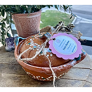 Frida Garden Cazuelita Candle Up Cycle Mexican Pottery Candle Bowl with Lid