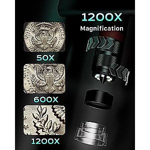 Handheld Microscope With 5" LCD Screen, Portable Pocket Digital Microscopes For Kids With Camera, Opqpq ODM5 Pro 1200X HDMI Coin Microscope For Error Coins, Soldering Microscope For Electronics Repair