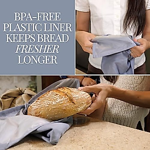 Carly's Place Sourdough Bread Bags - 2 Pack Linen Bread Bag for Bread Storage of Homemade Bread, Easy to Wash, Keeps Bread Fresh Longer, Modern Kitchen Design