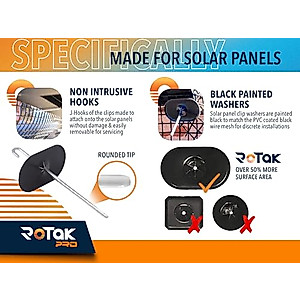 ROTAK Critter Guard PRO | 6in x 100ft Solar Panel Bird Prevention Roll Kit with 60 Fastener Clips | Heavy Duty Galvanized Black PVC Coated ½ inch Wire Roll Mesh (6" PRO + 60 Clips)