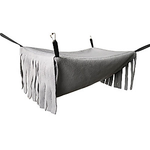 Vedem Guinea Pig Ferret Fleece Bunkbed Hammock Small Animals Cage Hanging Tunnel Hideout for Rat, Chinchilla, Squirrel (Grey)