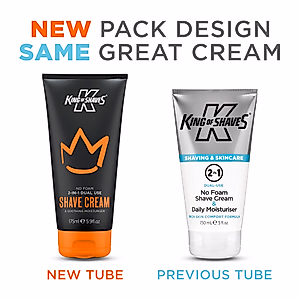 King of Shaves 2-in-1 No Foam Shaving Cream & Daily Moisturising Face Cream for Men 175ml QUAD PACK