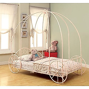 Coaster Twin Canopy Bed Powder Pink 400155T