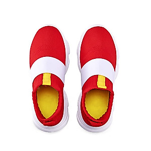 Shoes for Boys Girls Kids Children Red Sonic Sneakers with Yellow Stripe Sonic Birthday Party Gift