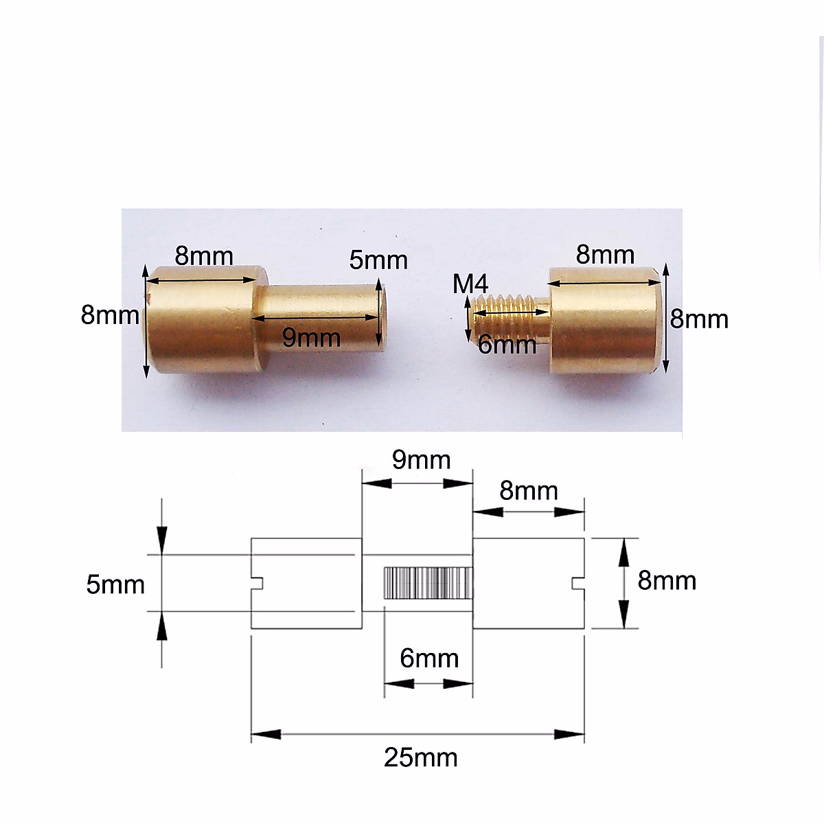 Brass Corby Bolts Fasteners, EDC Knives Maker Pivot Pin Rivets,DIY Knife Handle Studs Screws,Pack of 10 (8mm)