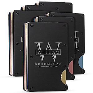 Amazing Items Set of 6, Groomsmen Gifts, Personalized Groomsmen Proposal Gifts, Groomsman Gift for Wedding, Custom Groomsmen Gifts Wallet Set, Groomsman Gifts for Men - D3