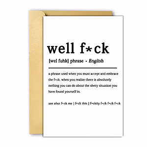 OJsensai Funny Well F Definition Card for Him Her, Hilarious Get Well Soon Gifts for Women Men, Sympathy Card for Loss Pets Job, Unique Farewell Gift Ideas for Coworkers Colleagues