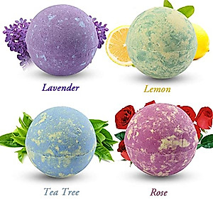 LA BELLEFÉE Bath Bombs & Scented Candles Set, Large Jar Aromatherapy Candles for Home Scented(4 Bathbombs + 3 Candles)