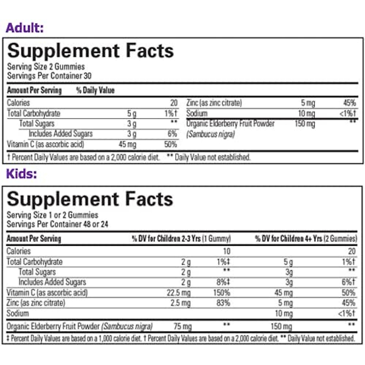 HYLAND'S Naturals Adult & Kids Organic Elderberry Plus Gummies, Organic Black Elderberry with ZINC & Vitamin C, Immune Support for Adults &Children, 60 Vegan Adult Gummies + 48 Vegan Kids Gummies