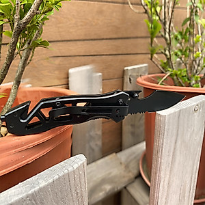 XIPHIAS Cool Folding Pocket Knife with Glass Breaker, Bottle Opener and Rope Cutter, Birthday Father's Day (D2)