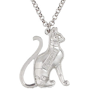 BONSNY Statement Enamel Alloy Chain Cat Necklaces Pendant Original Design For Women Jewelry Gift Charms (Blue)