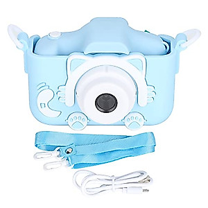 PUSOKEI Kids Camera for Girl, 12MP Digital Video Camera with 2.0in IPS Screen, Kids Digital Camera with Double Camera, Kids Camera for Girls(Blue)