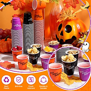 Lounsweer 100 Pcs Halloween Plastic Cups 2 oz Disposable Cups Mini 2 oz Party Glasses for Bachelorette Birthday Tasting Serving Samples Cups for Drinking Party (Shot, Shot, Shot)
