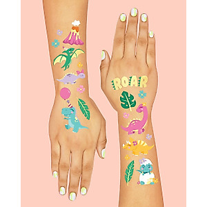 xo, Fetti Dinosaur Tattoos - 38 styles | Birthday Party Supplies, Dinosaur Party Favors, T-rex Decorations