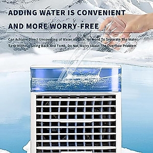 Portable Air Conditioner, 4 in 1 Portable AC, 3 Speeds Portable Room Air Conditioner,With Misting Function, Continuous Humidification, With USB Charging Cable（300ml）