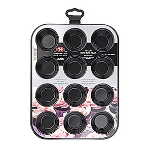 Tala Performance, 12 Cup Mini Bun Tin, Professional Gauge Carbon Steel with Whitford Eclipse Non-Stick Coating, Cupcake Pan and Tray