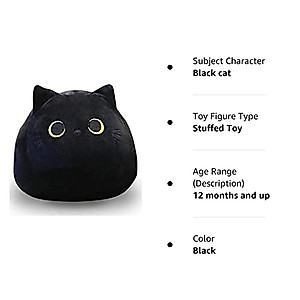 UEncounter Black Cat Stuffed Animal Plush Toy Creative Cat Shape Soft Pillow Toys Gifts Cute Dolls for Girlfriend Kids Baby Girls, 55cm/21.7in