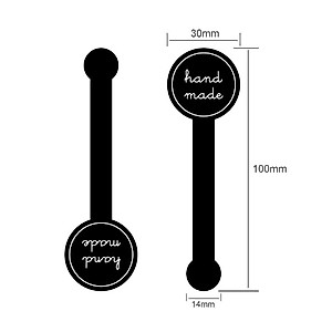 AKOAK 300 Pcs Self-Adhesive Label Stickers, Handmade" Black Strip Seal Stickers, Cookies/Candy/Snacks/Baking/DIY Gift Stickers/Party Supplies