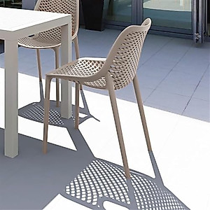 Compamia Air Outdoor Patio Dining Chair in Taupe (Set of 2)