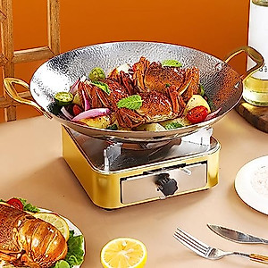 Stainless Steel Cookware Pan with Handle 9inch Non Stick Stir Fry Pans Stockpots Korean Ramen Pot for Gas Induction Or Electric Stove Golden Non Stick Frying Pan