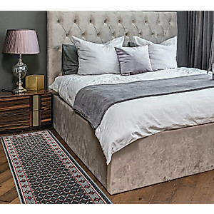 Gloria Kitchen Mat Low Profile Non Slip Skid Resistant Thin Kitchen Runner Rugs (2x7, 1992-Gray)