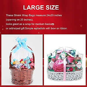 CANWUPON Shrink Wrap Bags for Gift Baskets, Clear PVC Heat Shrink Bags Cellophane Wrap for Packaging,Gift Wrapping (20 * 24 12pack)