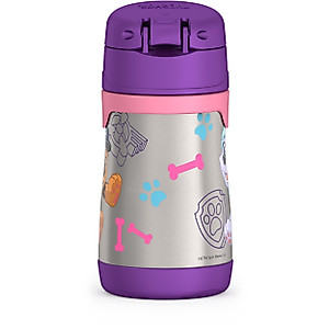 THERMOS Vacuum Insulated Stainless Steel 10oz Straw Bottle, Paw Patrol Girl