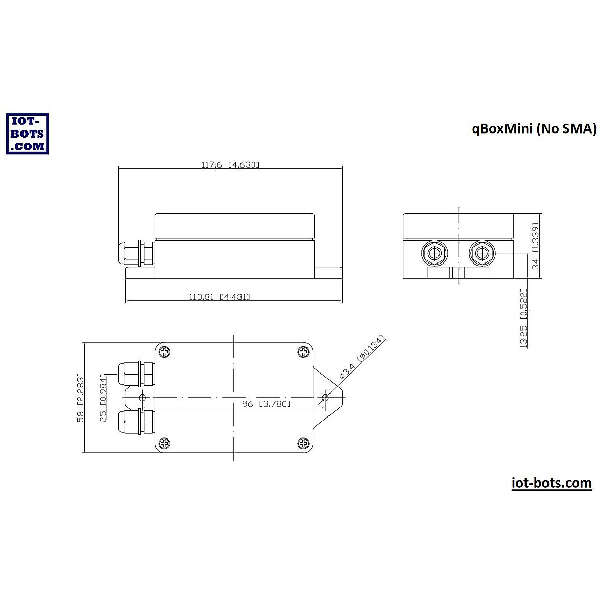 qBoxMini DIY IOT Enclosure Plus Kit (No SMA), IOT Enclosure for Arduino MKR Feather ESP32 Cellular LoRa WiFi Board, Waterproof IP65 Enclosure with Glands, prototyping PCB and connectors Set