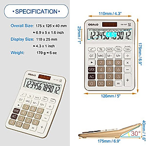 Pocket Small Size Desk Calculator and Large Double Pocket Waterproof File Bag with Handle Bundle