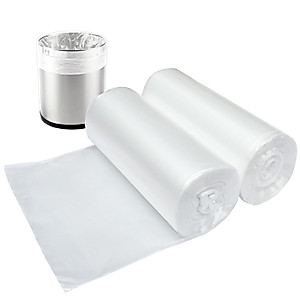 2 Gallon Small Plastic Trash Bags, 7.5 Liters Clear Wastebasket Liners Garbage Bags for Home, Office, Bathroom, 100 Counts