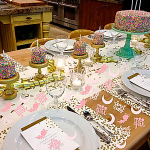 Cyodoos 100 Pieces Baby Shower Confetti - It's a Girl Sweet Baby Confetti Decorations Pink Girl Table Scatter Confetti, Sprinkles Decor Confetti for Baby Shower Gender Reveal Party Supplies