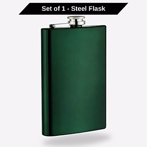 Top Shelf Flasks | Custom Stainless Steel Pocket Size 8oz Drinking Flasks | Iron Flask Screw-On Leak Proof Cap | Mens Wedding Favors | Liquor Flasks For Men
