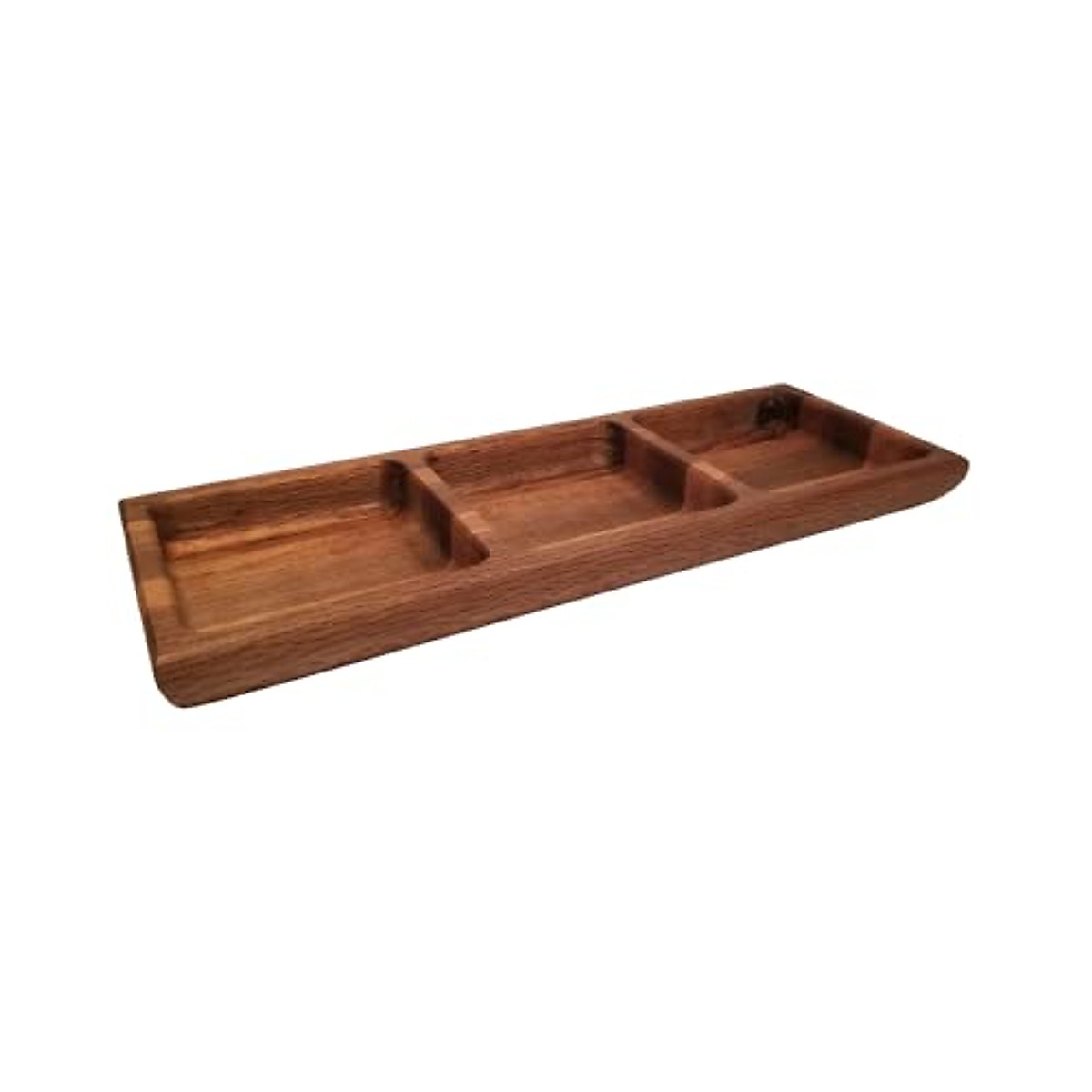 Catchall tray 3 sections, Oak Wood Serving Tray (Triple) Handmade by Hesse Woods from Sustainable Forests, 3-Section Serving Tray, for Appetizers, Charcuterie, Food & Snacks
