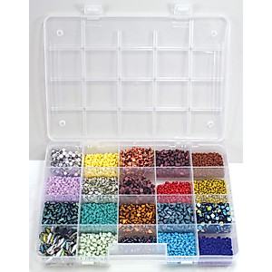 The Beadsmith Keeper Box - Medium Size - 10-3/4 x 7-1/2 inches, Storage Organizer with 20 compartments, Art Supply Organizers for Craft, Jewelry, Nail Art and More