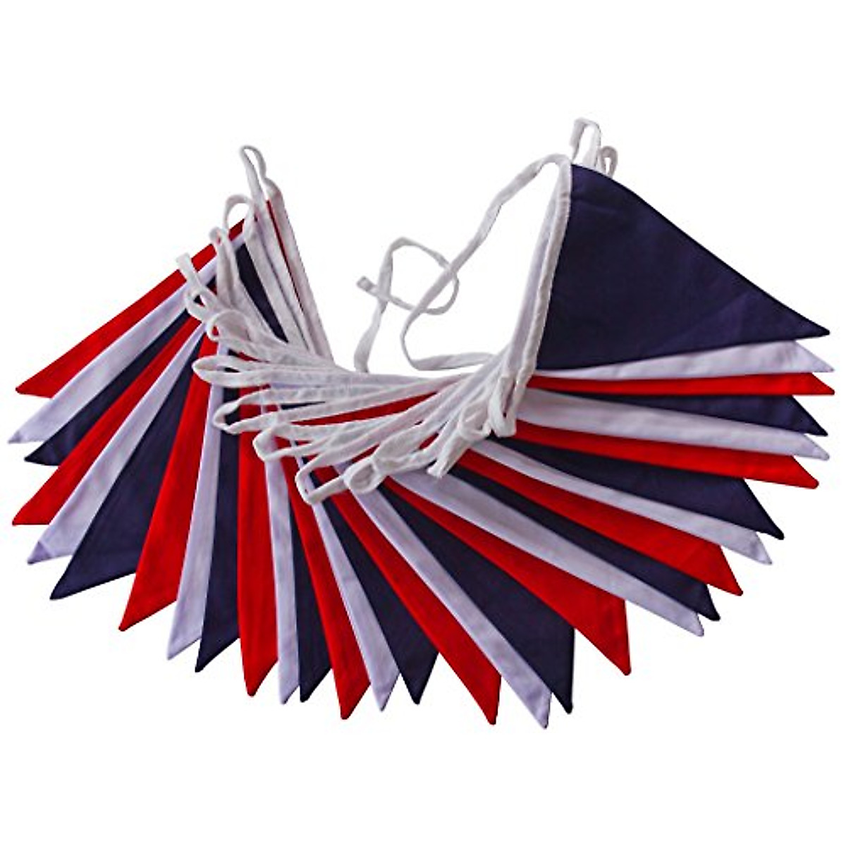 Red White and Blue Bunting - 10m double Sided Triangle Pennant Flags