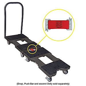 SNAP-LOC 1500 LB Black OPS Dolly (USA!) with Steel Frame, 4 inch Casters and Optional E-Strap Attachment