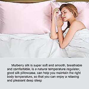 Jadebeads 100% Pure Mulberry Silk 22Momme Luxurious Pillowcase for Hair and Skin Grade 6A Pink Silk Pillowcase Anti Acne & Anti Aging Silk Pillow Case with Zipper (Queen30 x 20", 1 Pack)