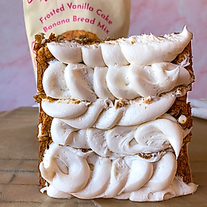 GoNanas Frosted Vanilla Cake Protein Banana Bread Mix, Vegan, Gluten Free Healthy Snacks. Oat Flour Bread or Muffin Mix. Women Owned, US Ingredients, Dairy Free, Nut Free, Delicious Snacks (1 Pack)