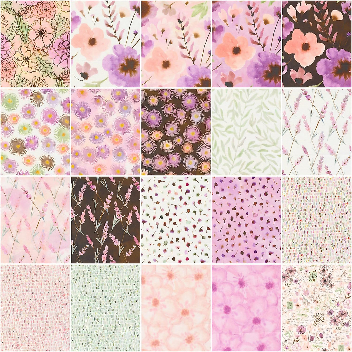 Moda Fabrics Blooming Lovely Layer Cake by Janet Clare 16970LC, 10 Inches