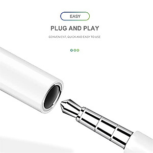 3 Pack Lightning to 3.5mm Headphone Jack Adapter MFi Certified, Connector Aux Audio Adapter iphone Adapter White Support for iPhone 7/7P/8/8P/X/XS/11/11 PM/12/12PM/13/13PM Compatible iOS 10.3 or Later