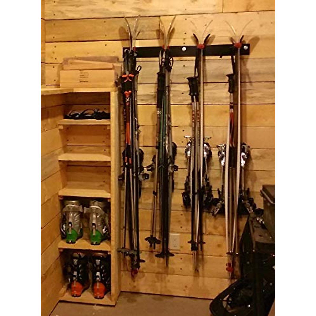 StoreYourBoard Ski Wall Storage Rack, Holds 8 Pairs, Steel Home and Garage Skis Mount