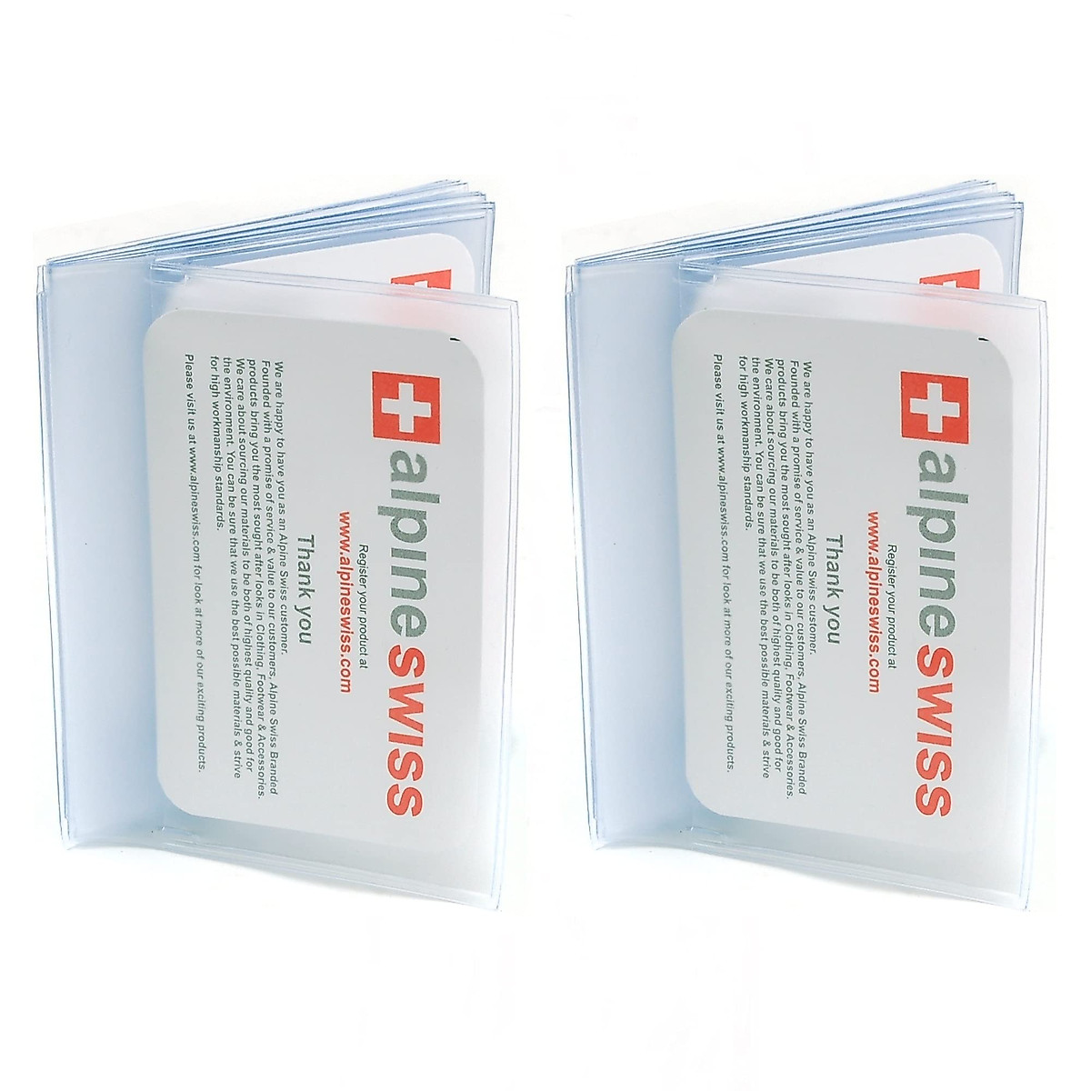 Alpine Swiss Set of 2 Plastic Wallet Inserts 6 Page Card Holder Picture Windows