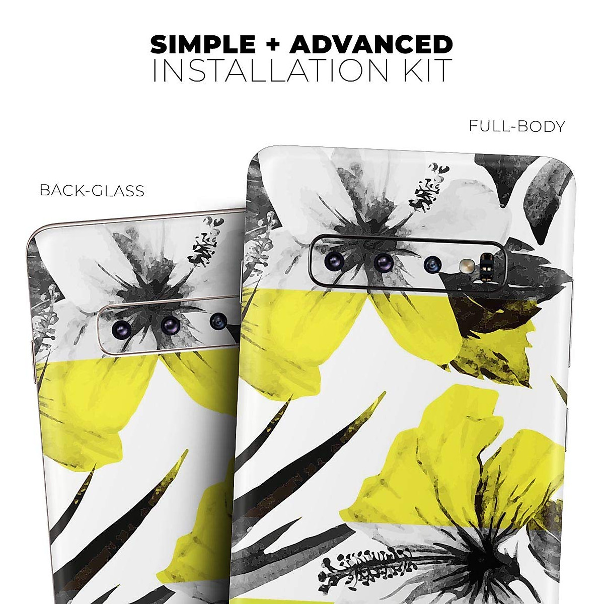 DesignSkinz Tropical BW Sun Floral Protective Vinyl Decal Wrap Skin Cover Compatible with The Samsung Galaxy S20 (Screen Trim & Back Glass Skin)