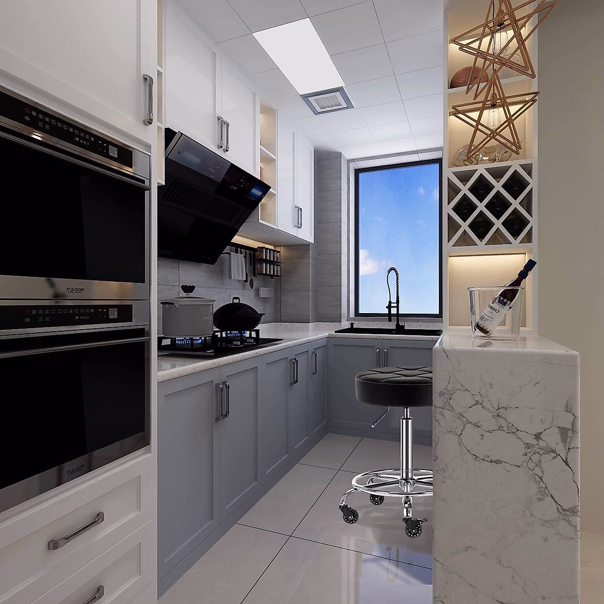 CoVibrant Lockable Rolling Stool Adjustable Swivel Stool with Noiseless Rubber Wheels and Foot Rest for Kitchen Medical Esthetician Studio