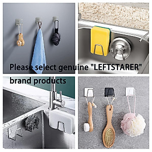 4 Pack Sink Sponge Holder for Kitchen Sink Premium SUS304 Stainless Steel Rustproof Waterproof Quick Drying Small Strong Adhesive Sponge Holder (4)