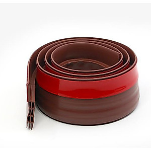 hokmly 2"W x 39"L Weather Stripping - Under Doors Bottom Door Draft Stopper Seal Strip - Flexible Noise Insulation Draft Guard for Garage Exterior and Interior Doors (1, Brown)